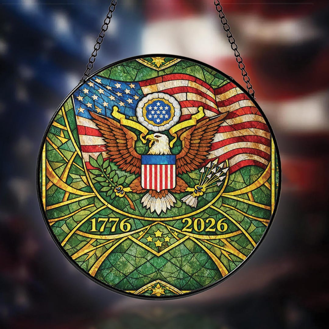 US Army Stained Glass Suncatcher, America 250 Years Birthday ...