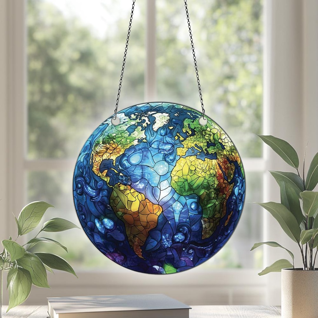 Earth Acrylic Suncatcher, Earth Ornaments, Earth Decor, Earth Gifts for ...