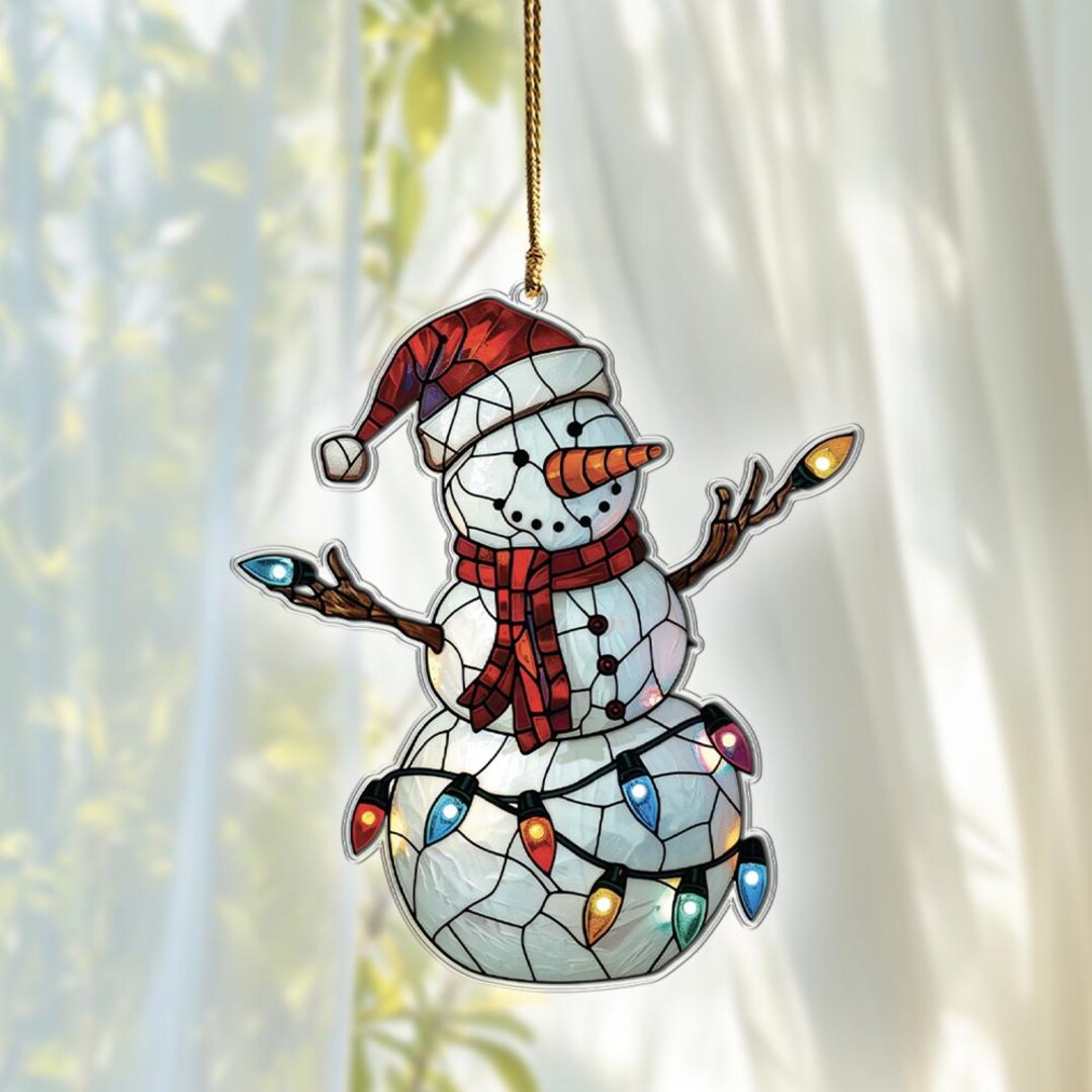 Snowman Acrylic Suncatcher Window Hanging, Snowman Ornaments, Snowman ...