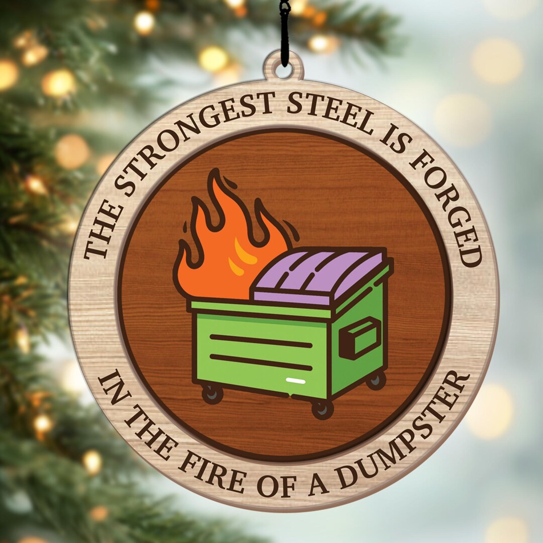Dumpster Wood Ornament, Christmas Ornament Window Hanging, Christmas ...