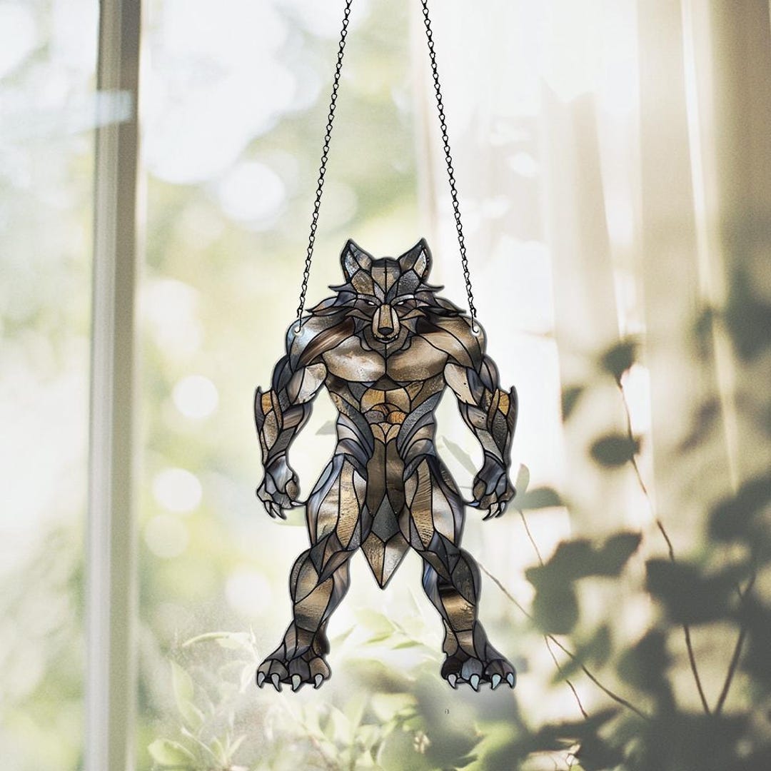 Werewolf Acrylic Suncatcher Window Hanging, Werewolf Ornaments ...