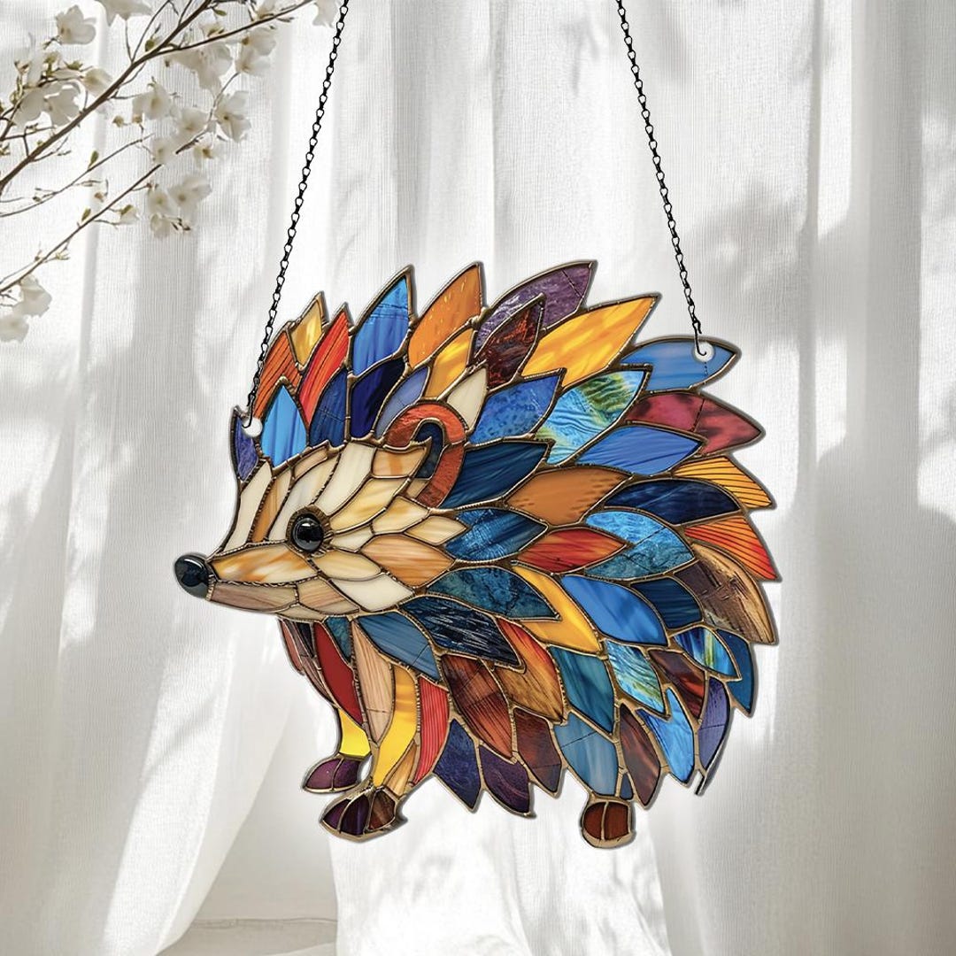 Hedgehog Acrylic Suncatcher, Hedgehog Ornaments, Hedgehog Decor ...