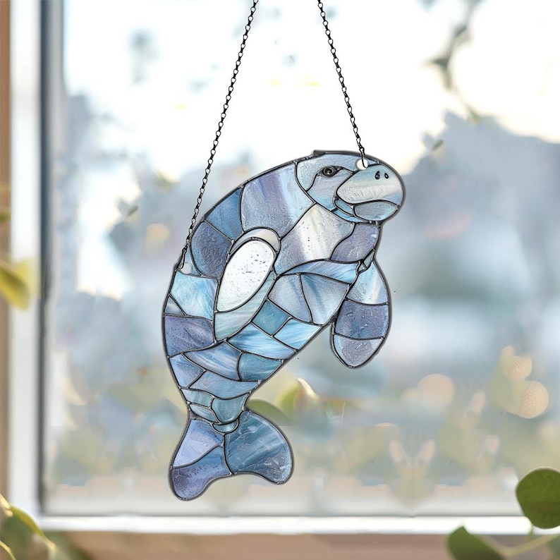 Manatee Acrylic Suncatcher, Manatee Ornaments, Manatee Decor, Manatee ...