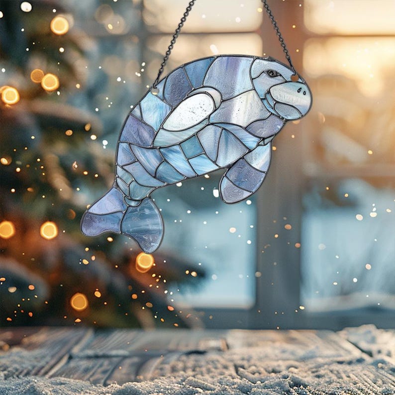 Manatee Acrylic Suncatcher, Manatee Ornaments, Manatee Decor, Manatee ...