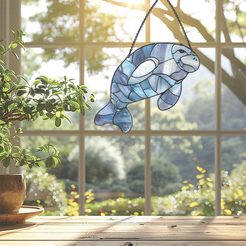Manatee Acrylic Suncatcher, Manatee Ornaments, Manatee Decor, Manatee ...
