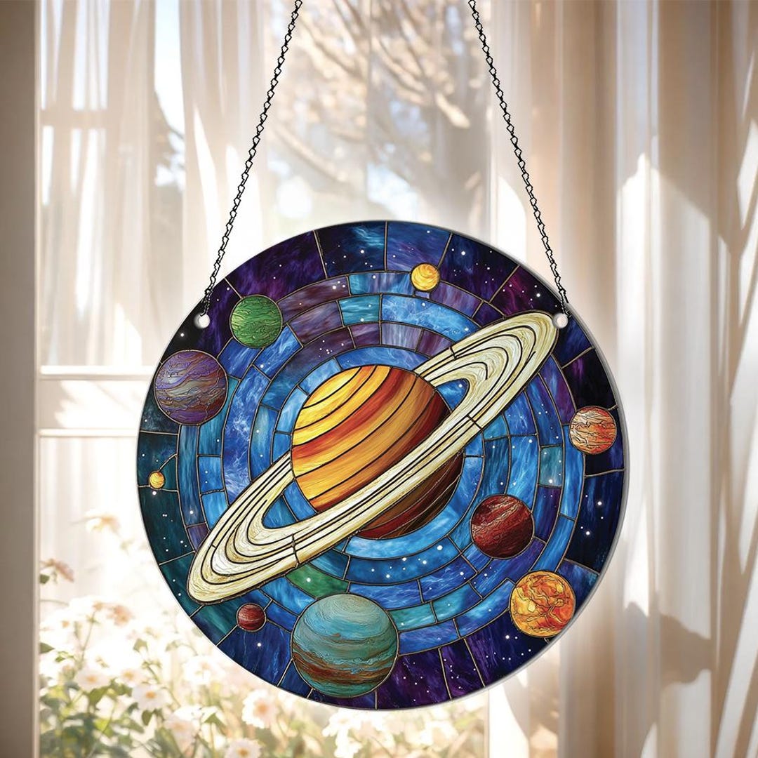 Solar System Flat 2D Acrylic Suncatcher, Solar System Ornaments ...