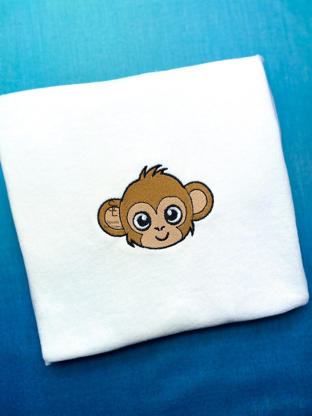 Cute Baby Monkey Head Machine Embroidery Design, Animal Embroidery ...
