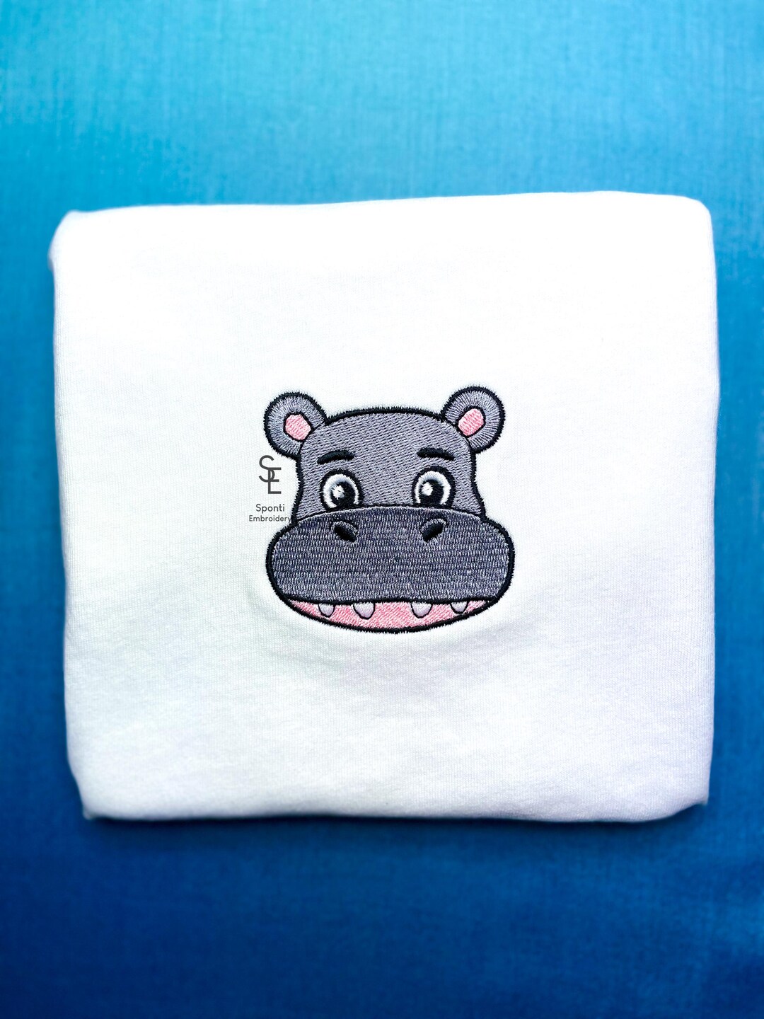 Cute Baby Hippo Head Machine Embroidery Design, Animal Embroidery ...