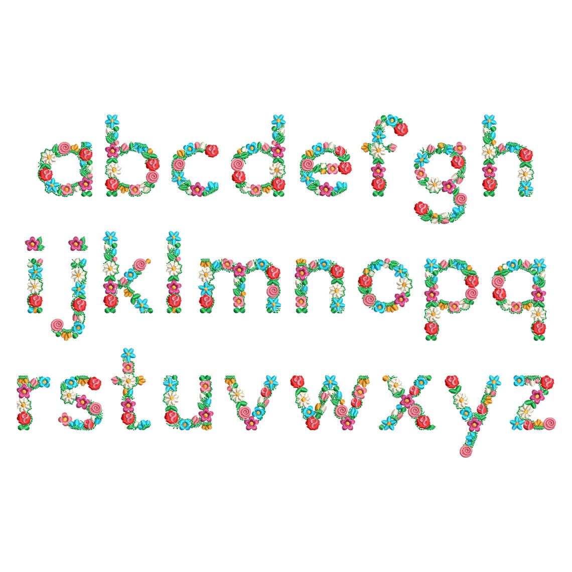 Floral Alphabet Machine Embroidery Lowercase and Uppercase Flowers ...