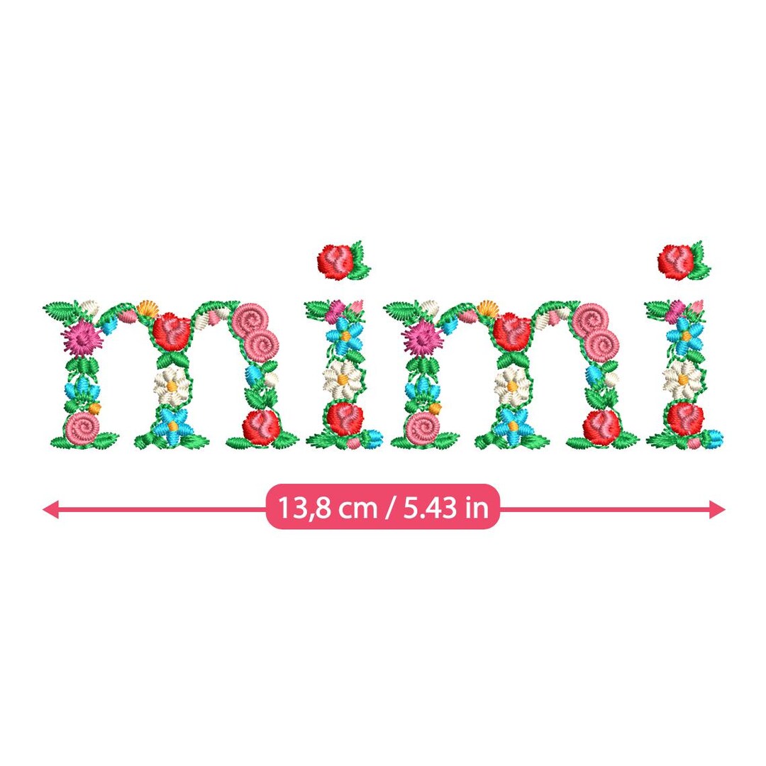 MIMI Machine Embroidery Design Floral Letters Rose Flowers 5x7 Inch ...