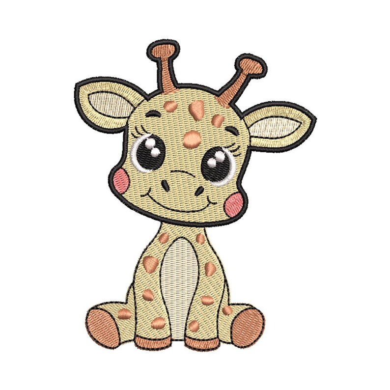 Cute Baby Giraffe Machine Embroidery Design, Animal Embroidery, Safari ...