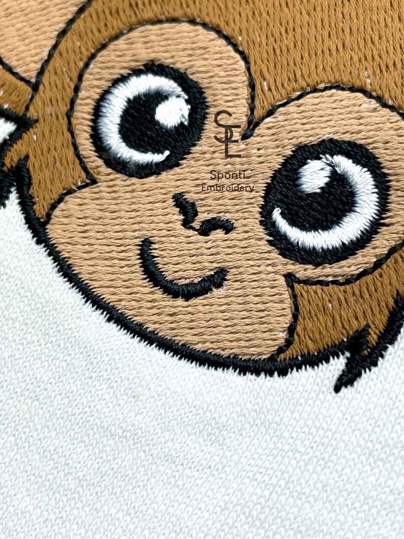 Cute Baby Monkey Head Machine Embroidery Design, Animal Embroidery ...