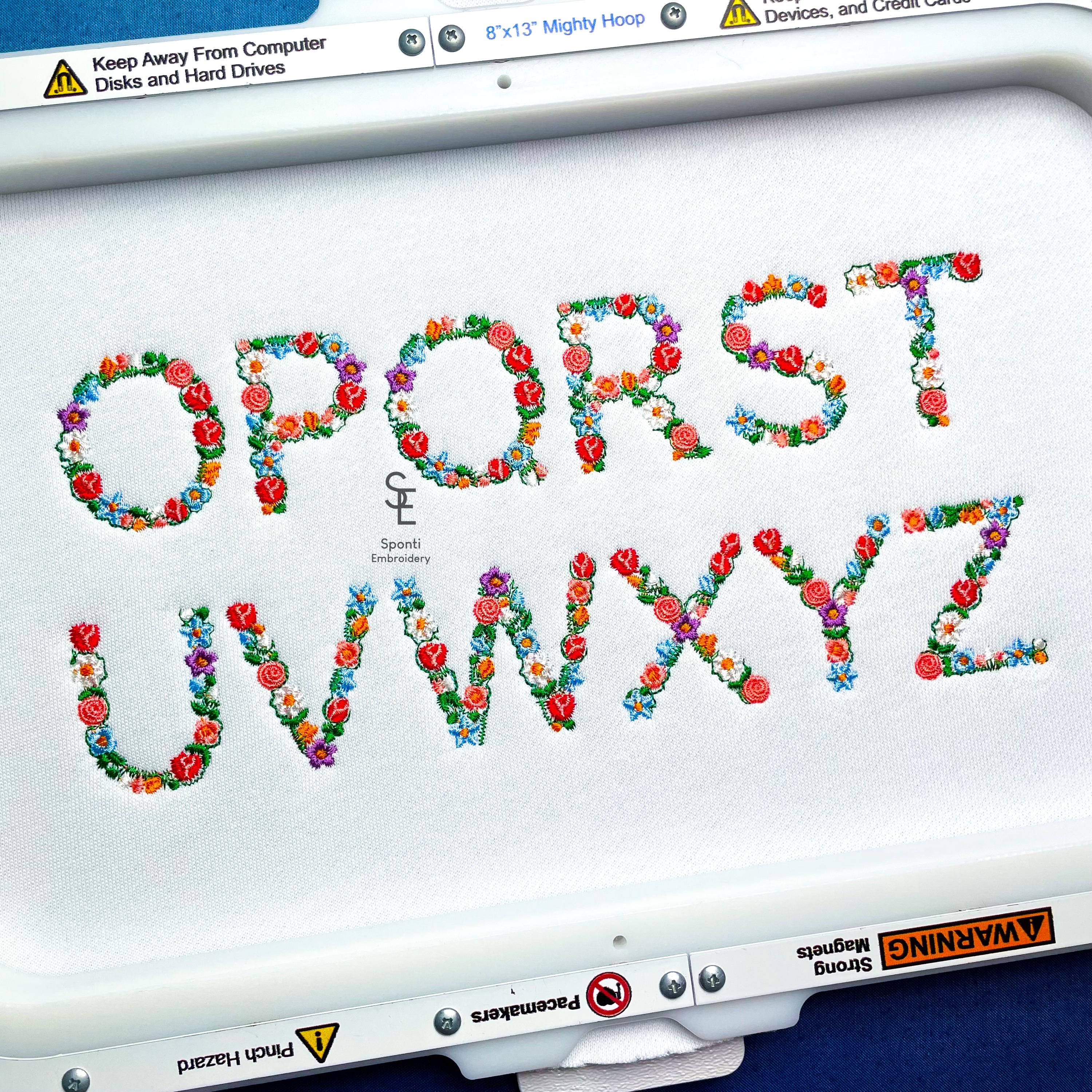 Floral Alphabet Machine Embroidery Lowercase and Uppercase Flowers ...