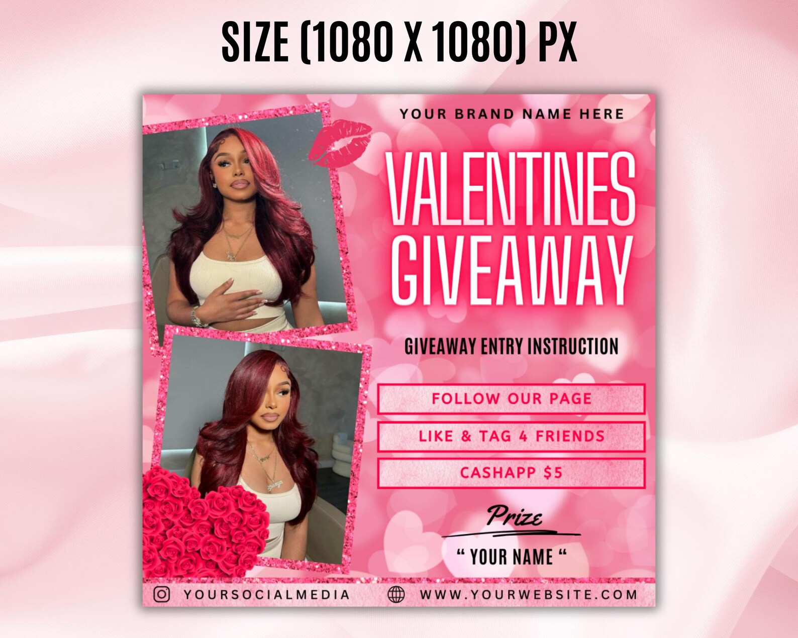 Valentines Giveaway Flyer, Valentine's Day Special Giveaway Flyer ...