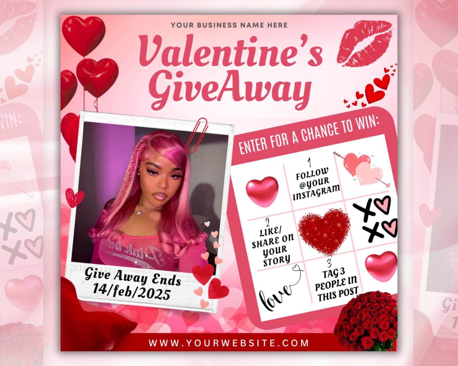 Valentines Giveaway Flyer, Valentine's Day Special Giveaway Flyer ...