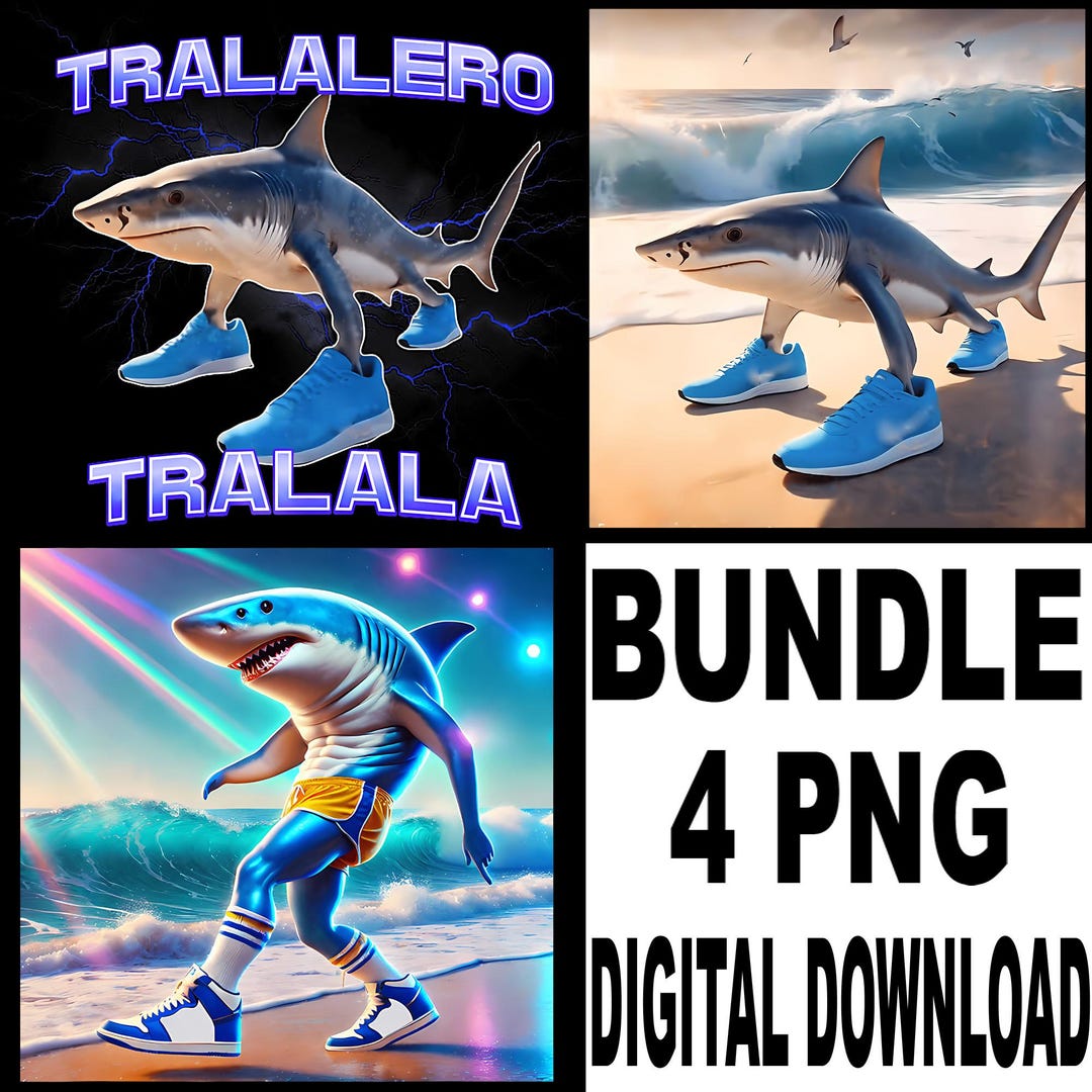 Tralalero Tralala Funny Shark Meme Png, Bootleg Rap Png, Shark With ...