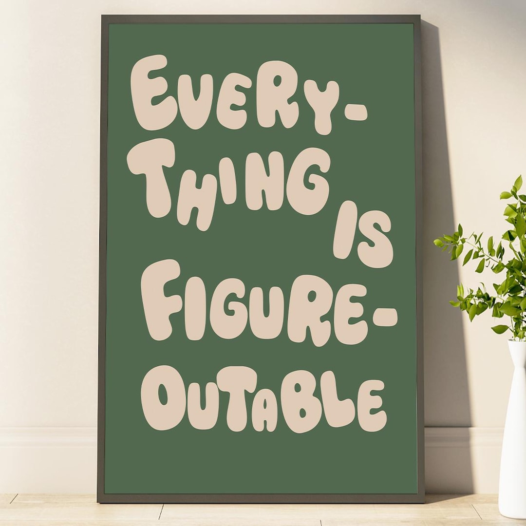 Everything is Figureoutable Poster Uplifting Quote Inspirational Wall ...