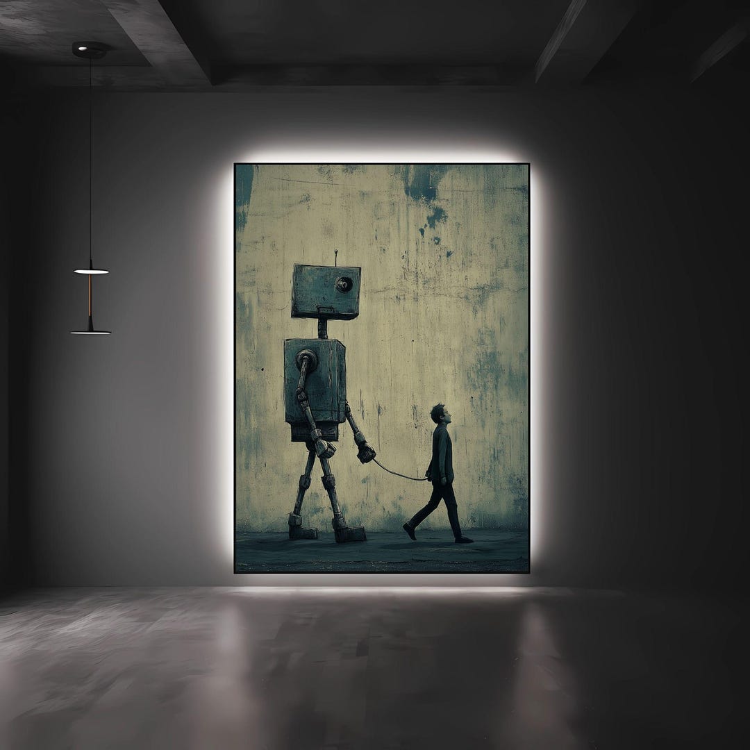 Robot Control, Critical Cyberpunk Art, Man and Machine, Future Dystopia ...
