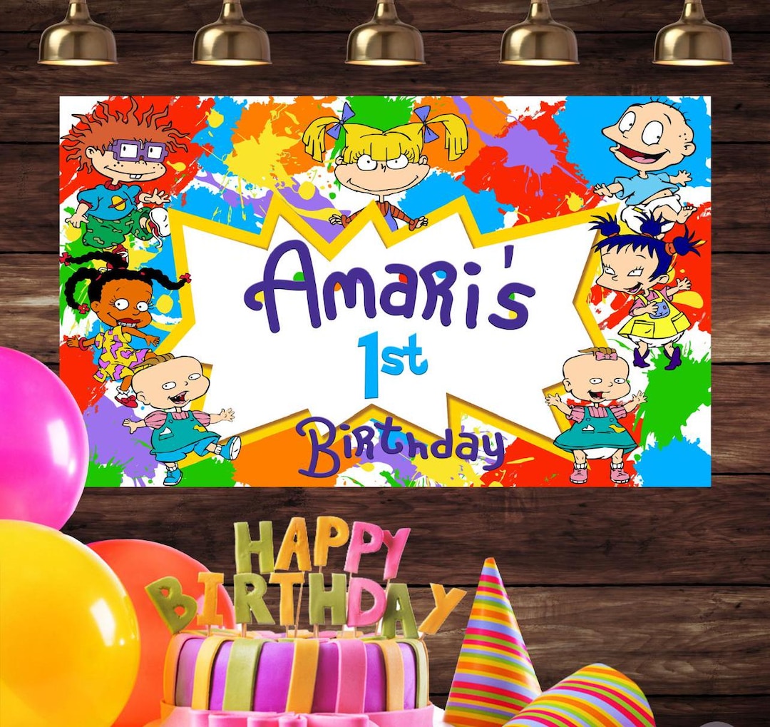 Printed Rugrats Birthday Vinyl Banner Personalized Custom - Etsy