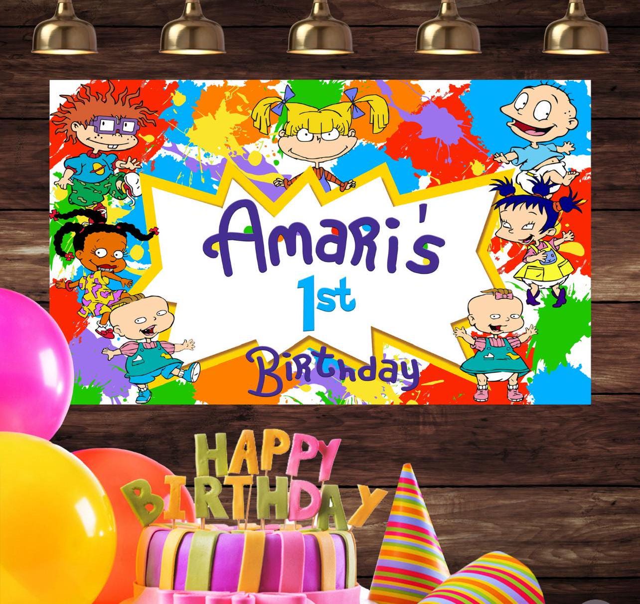 Printed Rugrats Birthday Vinyl Banner Personalized Custom Banner ...