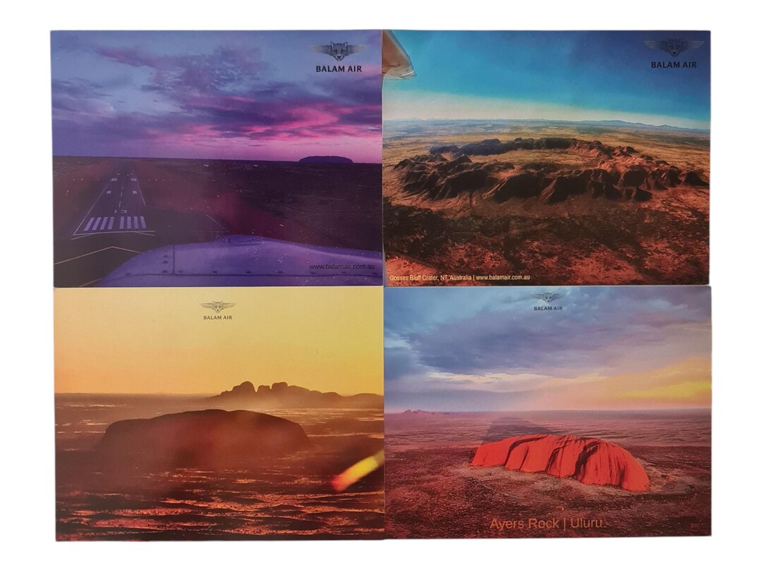 Outback Magnetic Postcards, Uluru Aerial Views, Set of 4 - Etsy