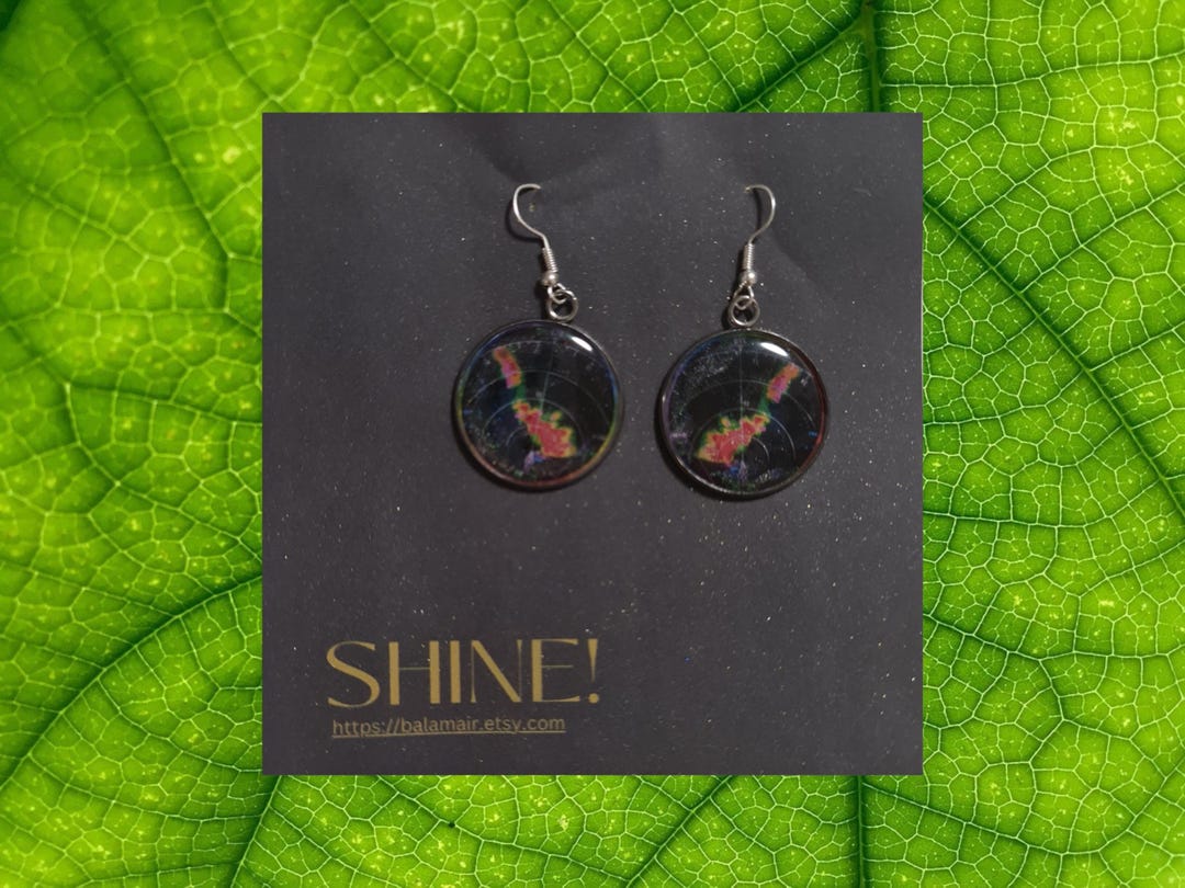 Handmade Flight Weather Radar Earrings | Pilot Gift | Aviation Jewelry ...