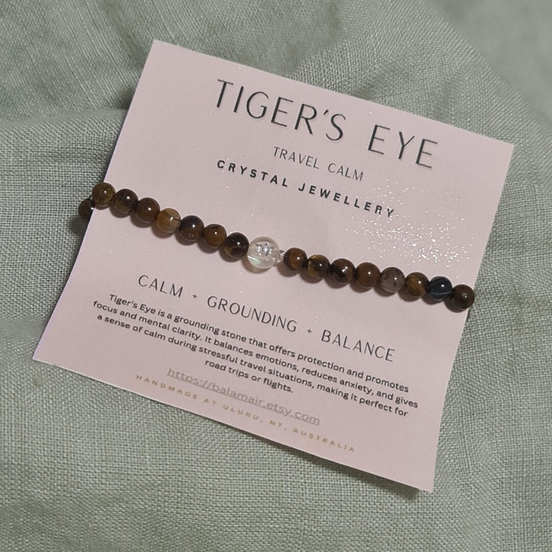 Tiger's Eye Bracelet for Grounding & Focus | Crystal Healing - Etsy