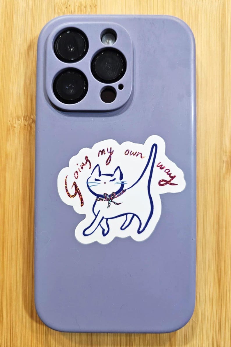 Cute Cat Pixie Dust Sticker - Going My Own Way - Etsy