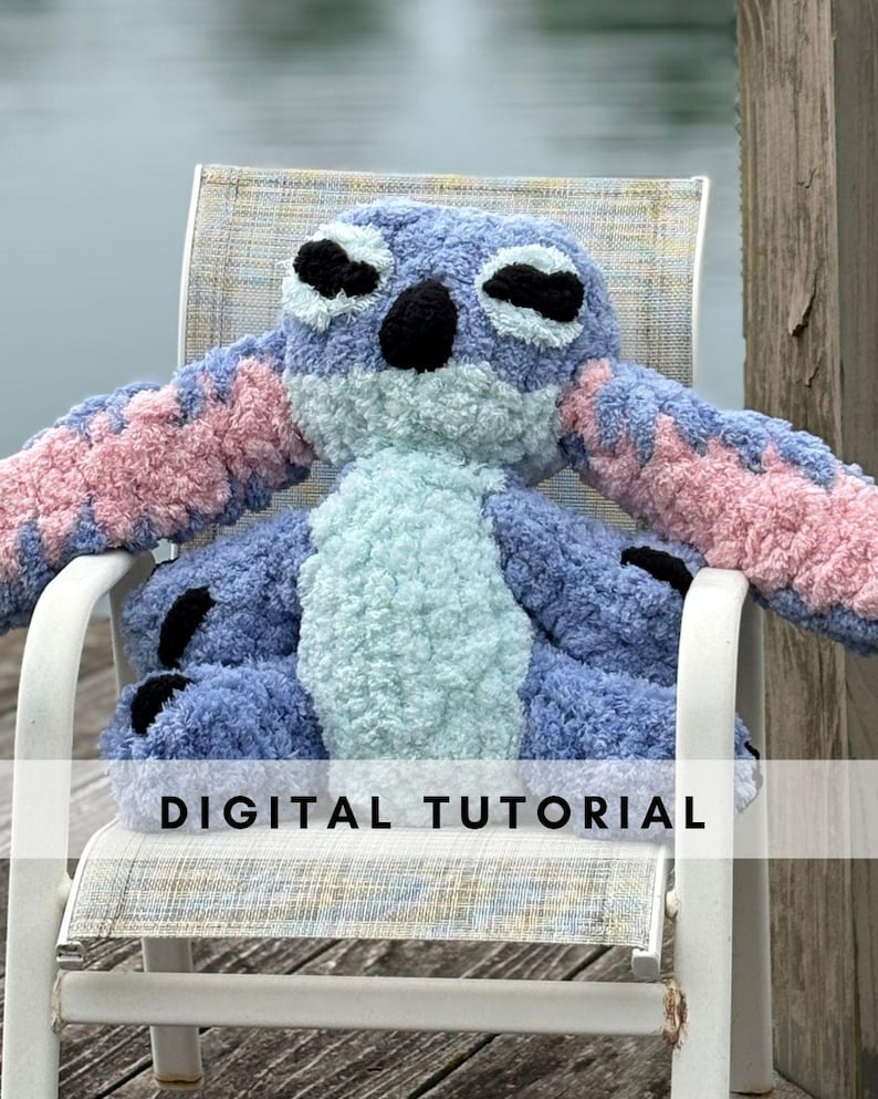 Stitch- Inspired | Fuzzy Alien Plushie, Finger Knitting With Chunky ...