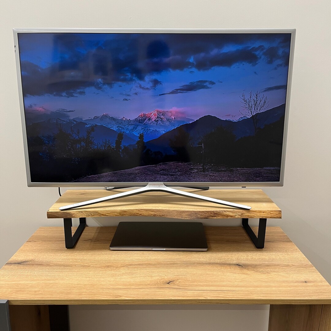 Wood Monitor Stand Oak Monitor Stand Solid Wood Stand Minimalist Stand ...