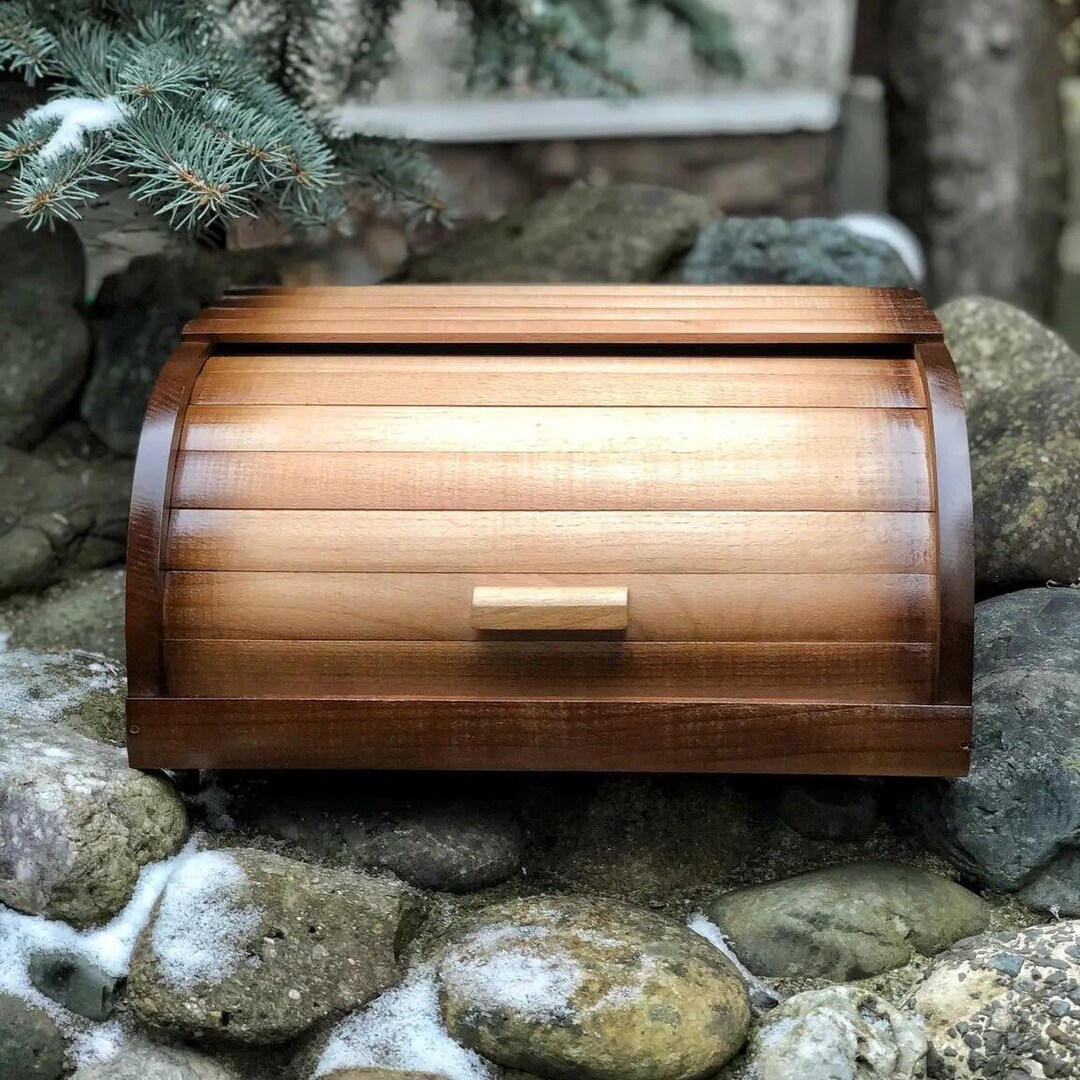Bread Box | Wood Bread Box | Wooden Box | Bread | Gift for Mom | Countertop Bread Box | Large ...
