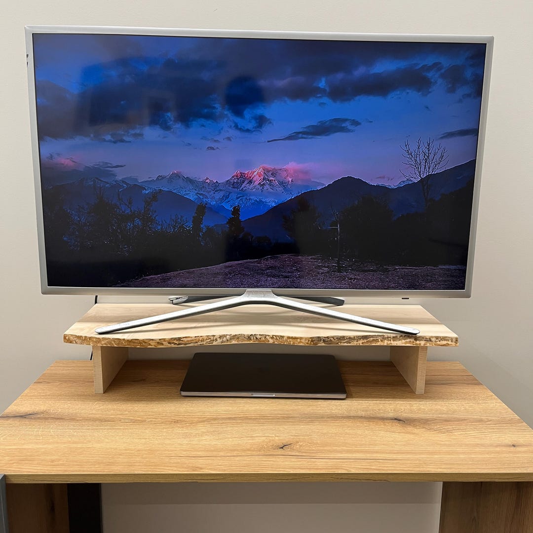 Wood Monitor Stand Monitor Stand TV Stand Monitor Riser Monitor Shelf ...