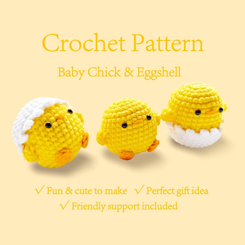 Baby Chick & Eggshell Crochet Pattern, Easter Egg - Etsy