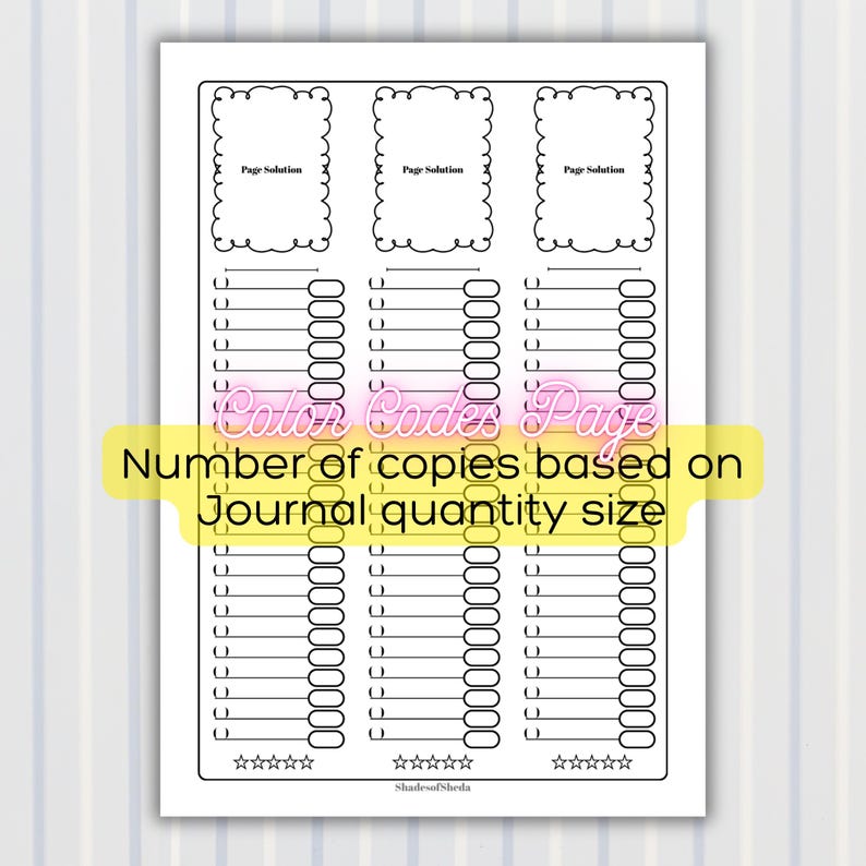 Coloring Journal Tracker Hard Physical Copy - Etsy