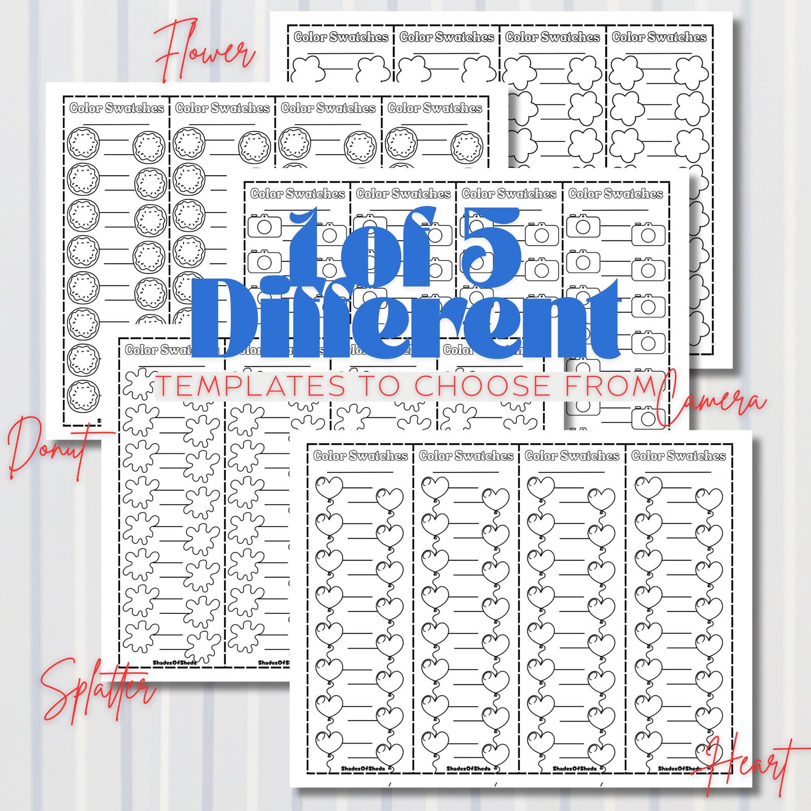 Blank Flower PDF Printable Color Swatch Sheet - Etsy