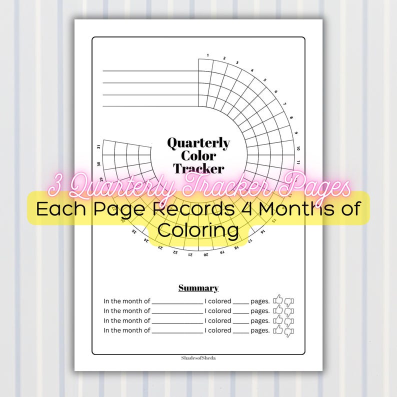 PDF Coloring Journal Tracker A5 Download - Etsy