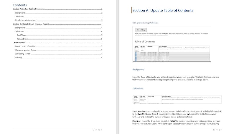 Evidence and Incident Tracking Log for Child Custody Family Court ...