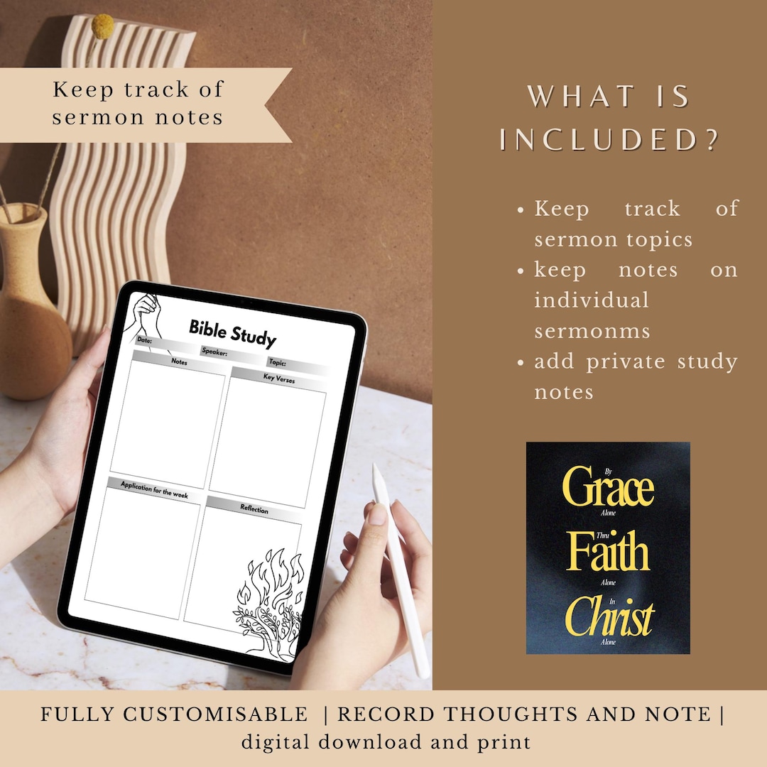 Editable Bible Study Journal Template - Printable Scripture Notes ...