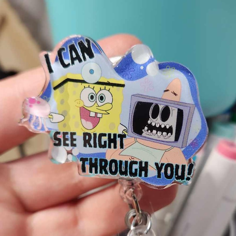 X Ray Badge Reel Spongebob - Etsy