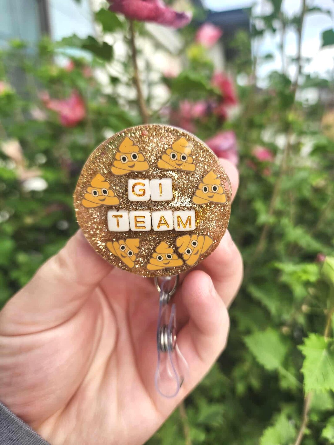 Poop Emoji Badge Reel: Iridescent GI Nurse Badge - Funny Y2K - Etsy