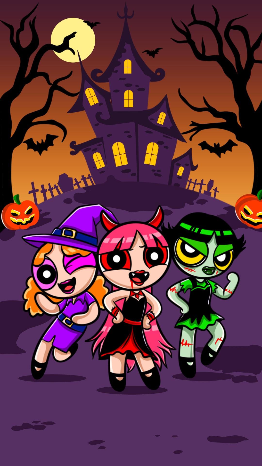 Custom Powerpuff Girls Style Portrait, Custom Cartoon,custom Portrait ...