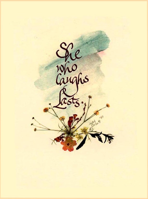 Women Humorous Card She Who Laughs. Encouraging Blank Note | Etsy