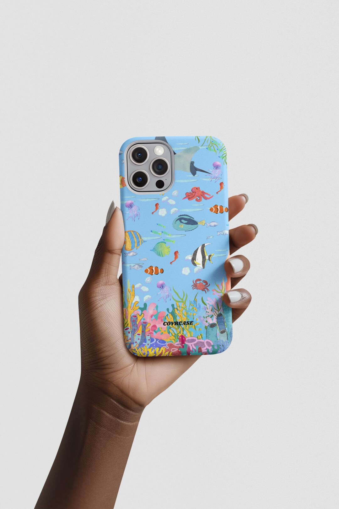 Under the Sea Happy Animals Phone Case, Cute Sea Creatures Tough Phone ...