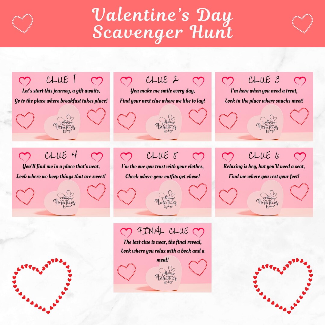 Valentines Day Scavenger Hunt, Valentines Games and Activities ...