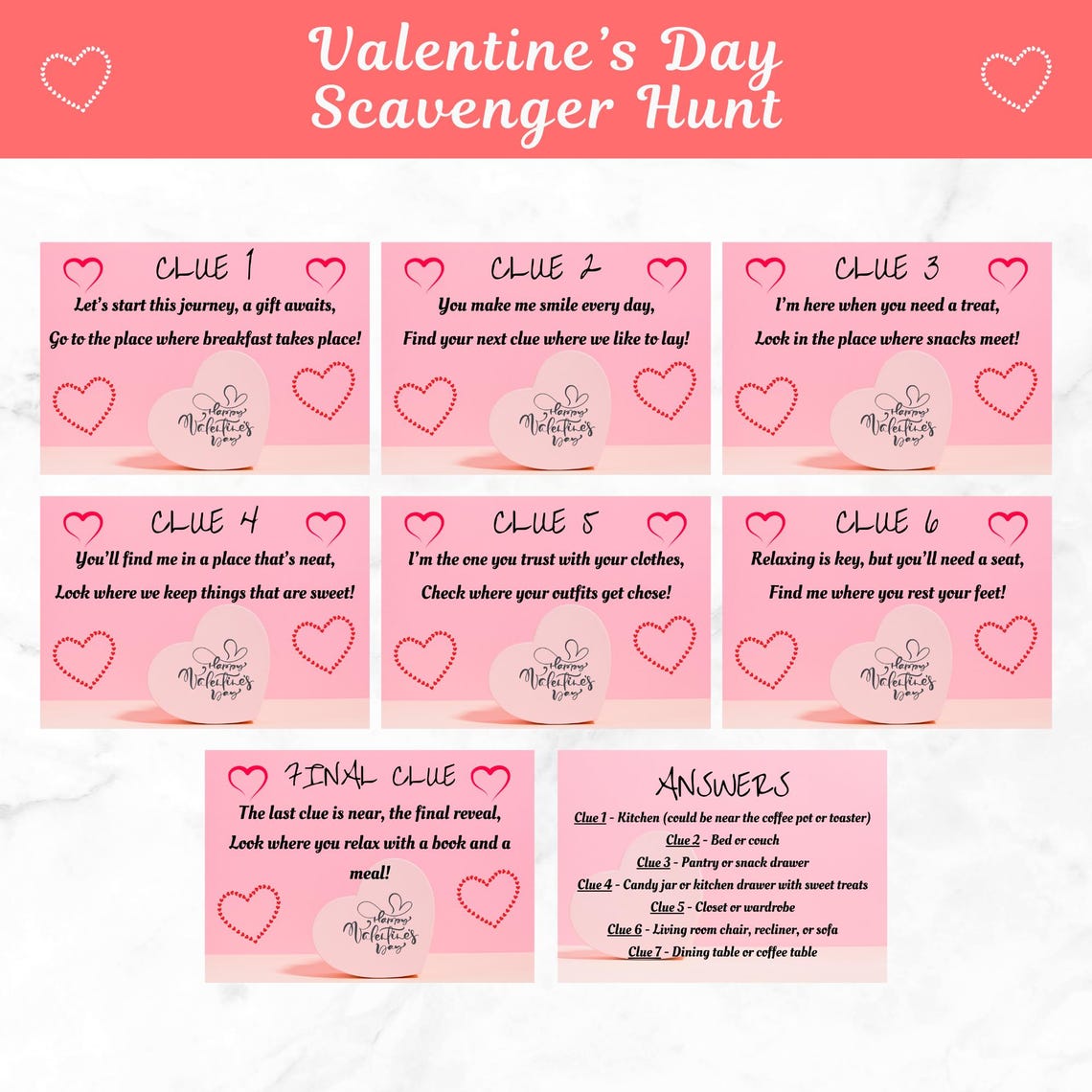 Valentines Day Scavenger Hunt, Valentines Games and Activities ...