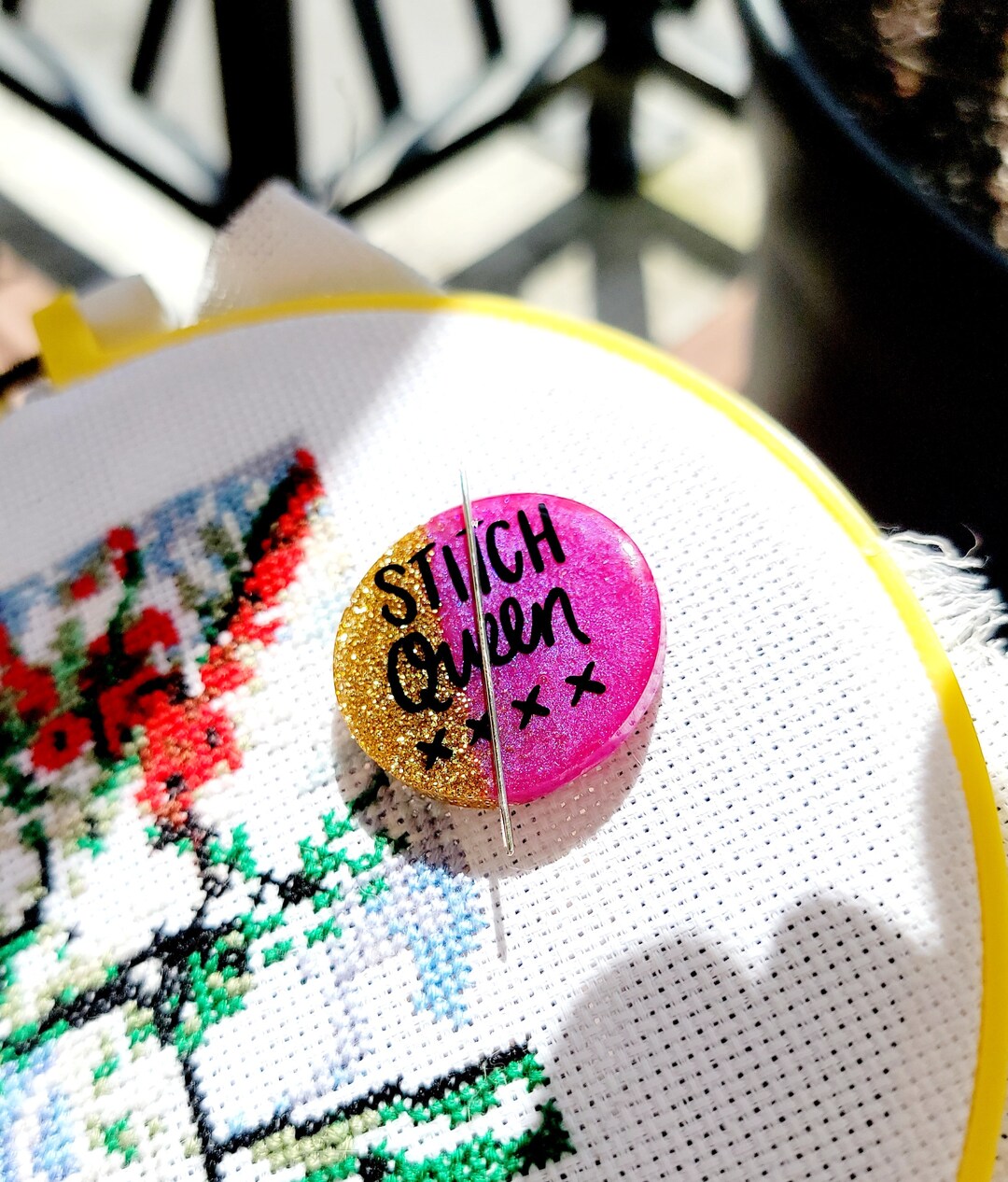 Stitch Queen Needle Minder Cross Stitch Sewing or Embroidery, Fridge ...
