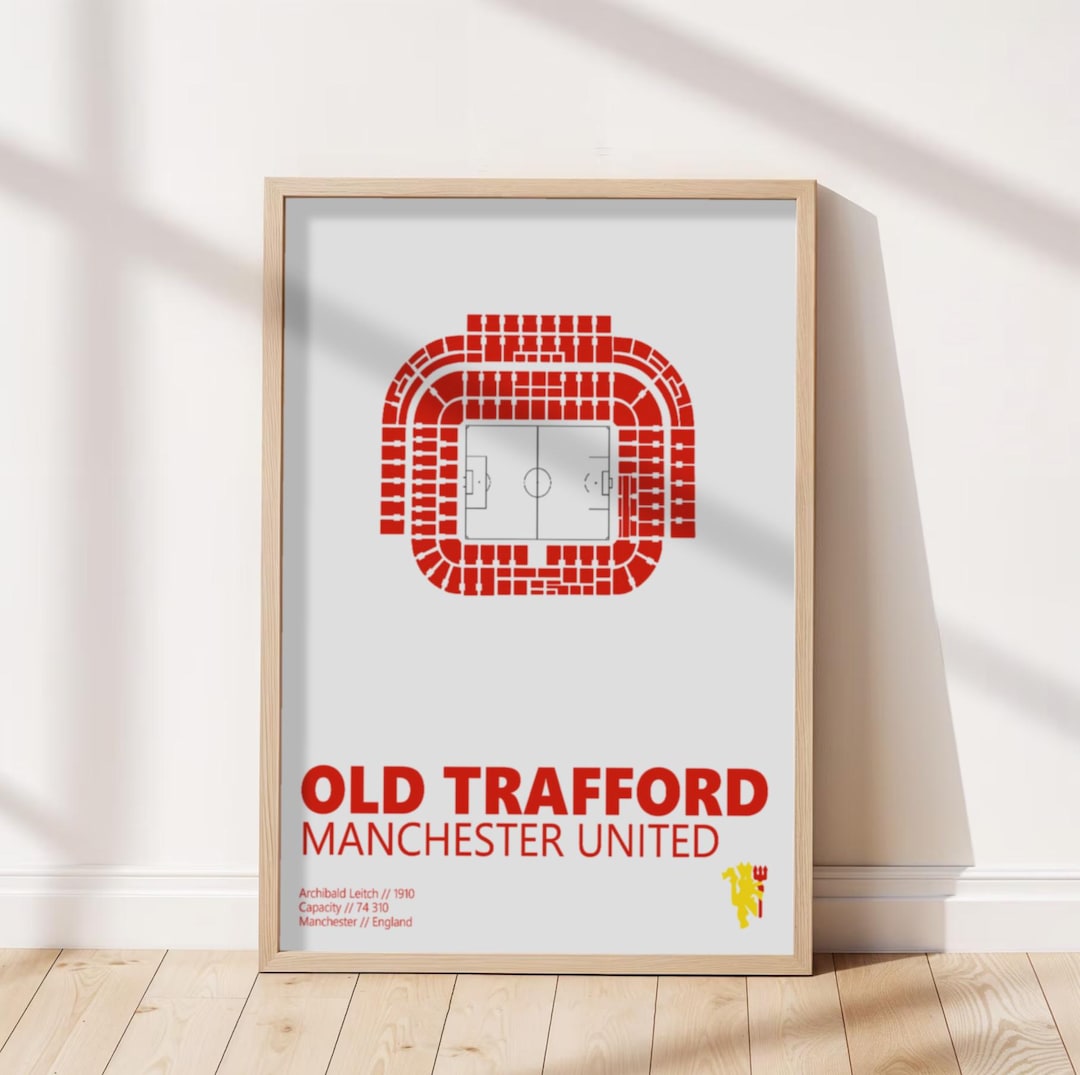 Manchester United Poster, Old Trafford Print, Sports Wall Art, Bedroom ...