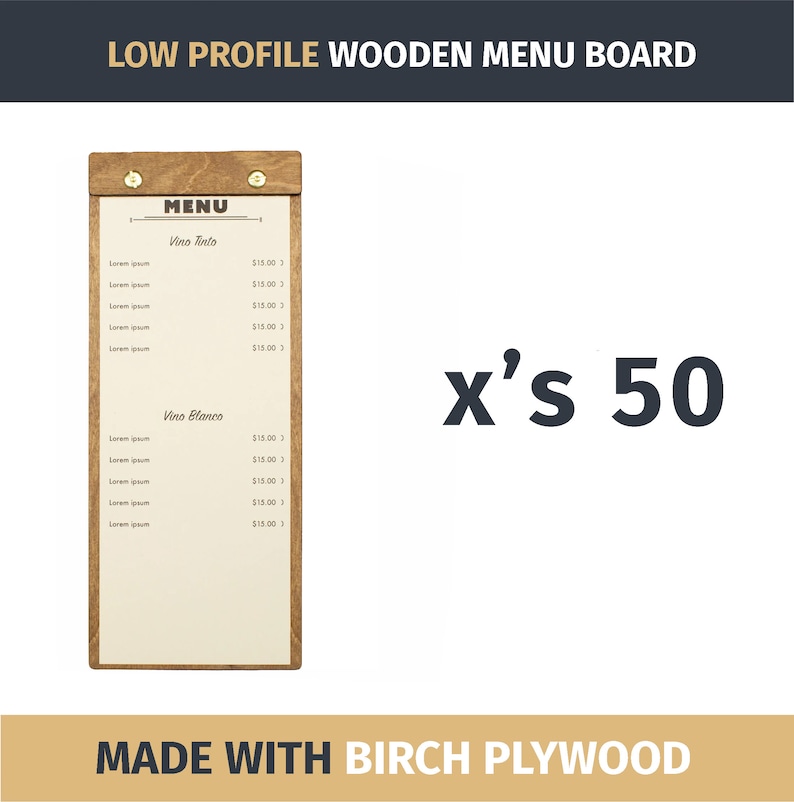 Customizable Birch Wood Menu Board: Restaurant Cafe Bar Drink Menu - Etsy