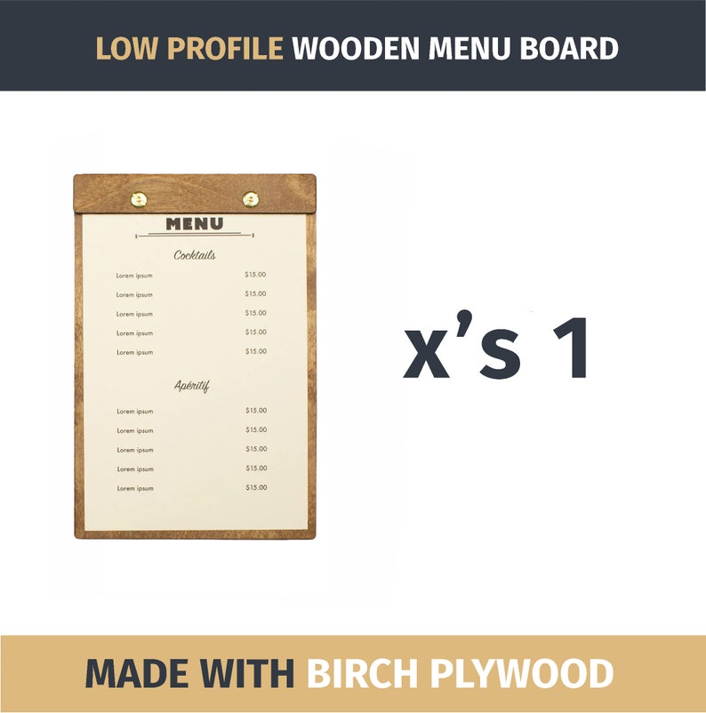 Customizable Birch Wood Menu Board: Restaurant Cafe Bar (5.5 X 8.5) - Etsy