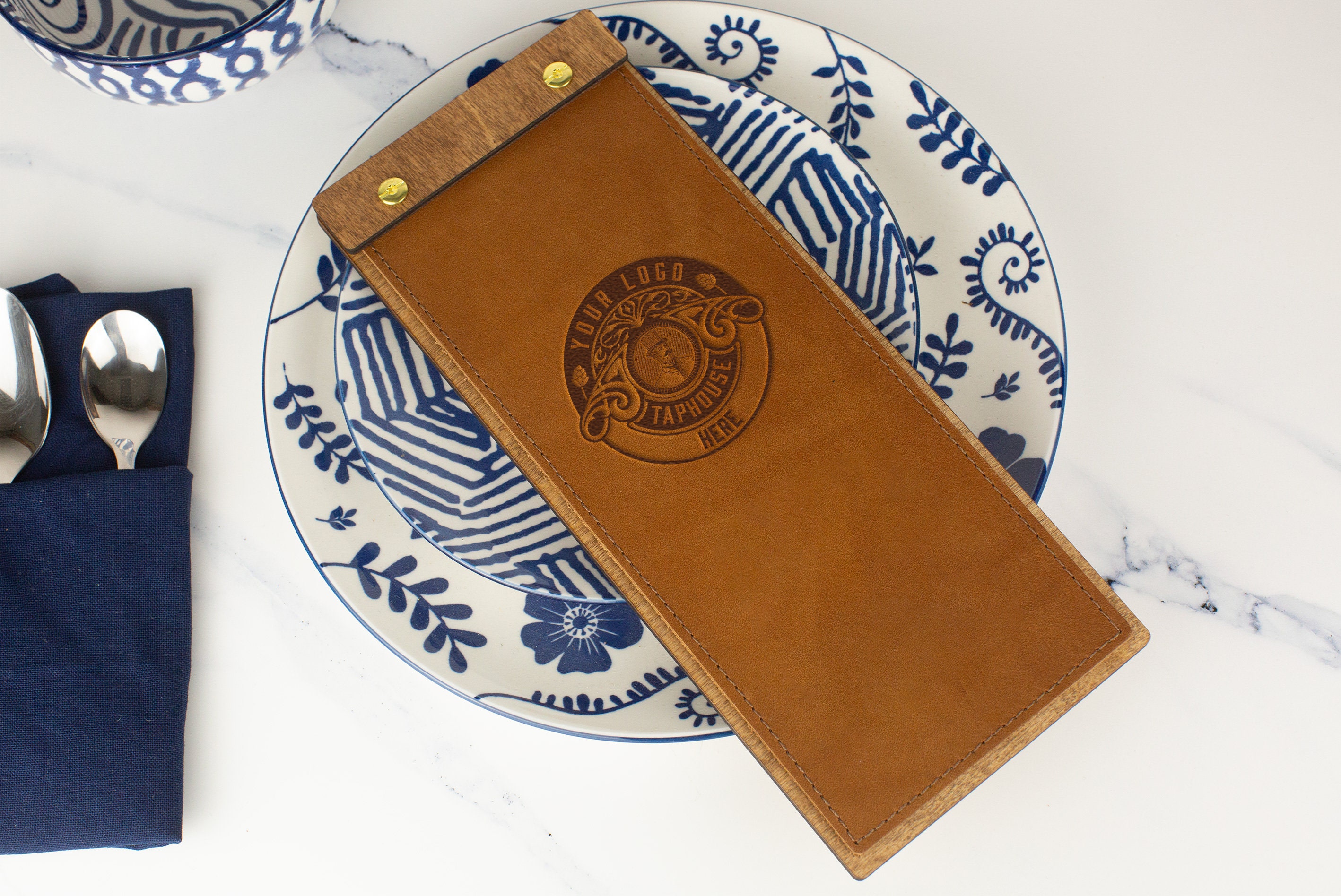 Customizable Leather & Wood Wine Menu: Modern Cafe Menu Cover - Etsy